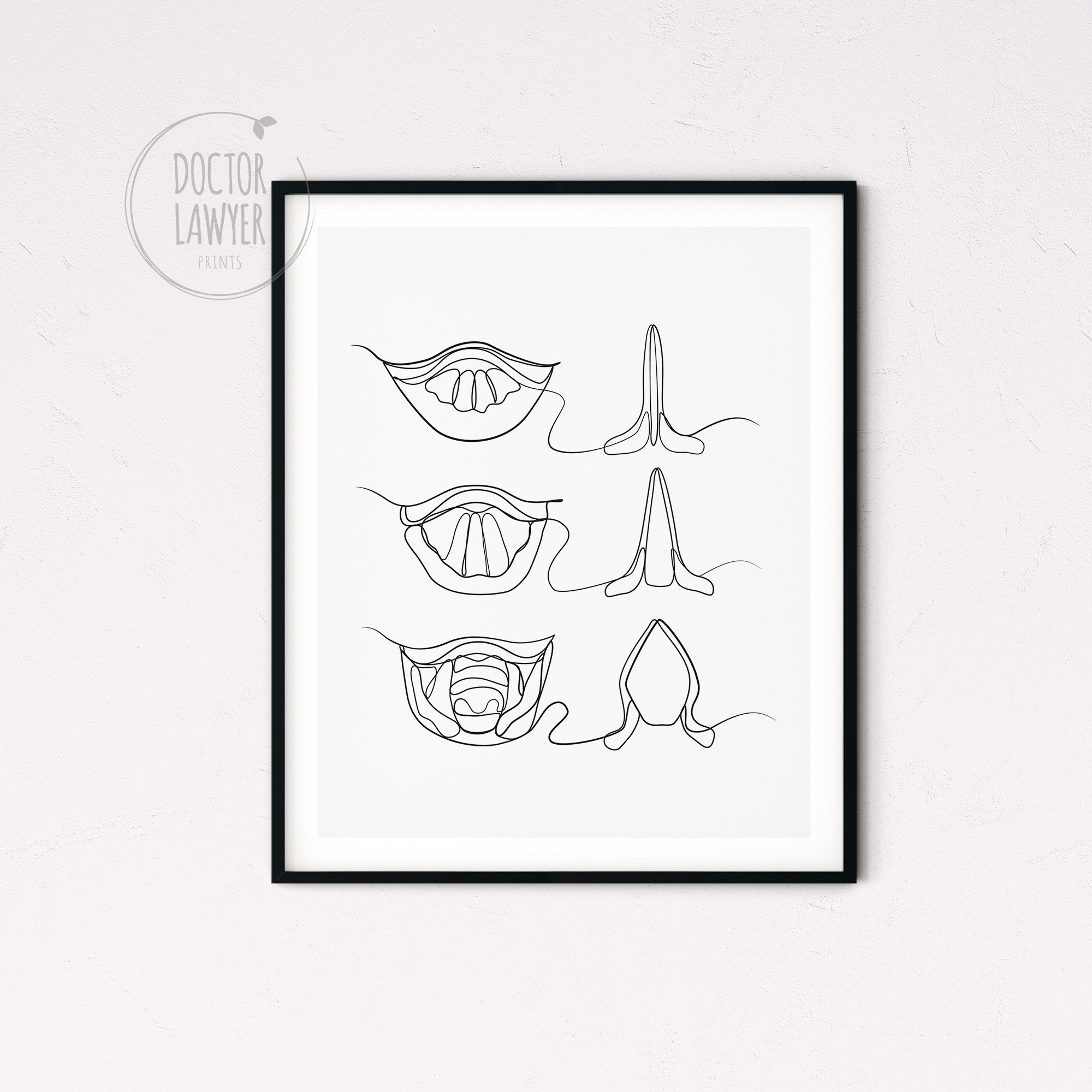 Vocal Cords One Line Art Speech Anatomy Art Speech Language | Etsy