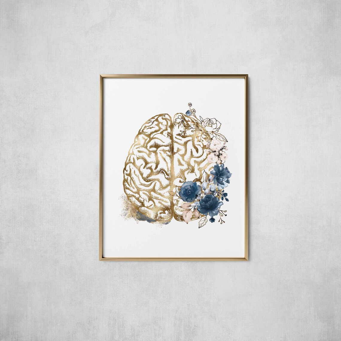 Brain Art Print Heart Anatomy Print Psychology Art Brain - Etsy
