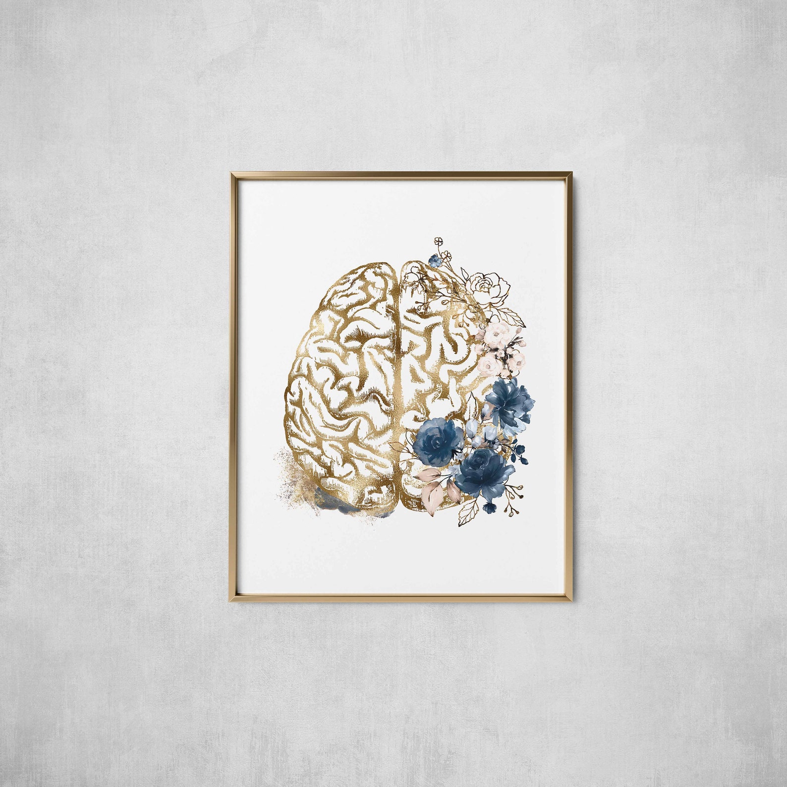Brain Art Print Heart Anatomy Print Psychology Art Brain - Etsy