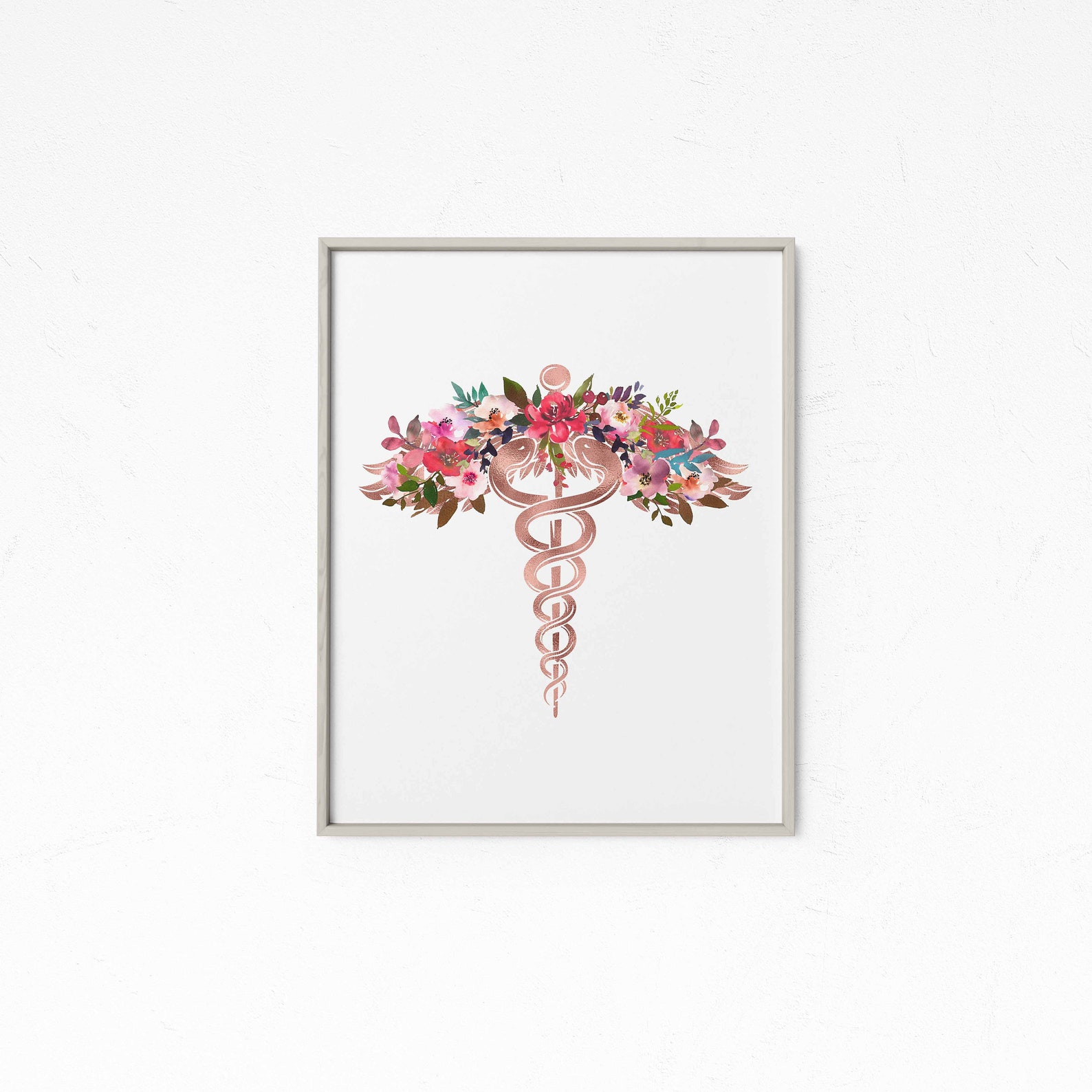 Caduceus Art Print Caduceus Symbol Medical School Graduation | Etsy