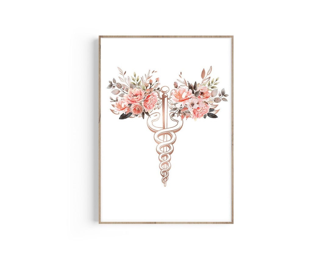 Caduceus Art Print, Caduceus Symbol, Doctor Graduation Gift, Medical ...