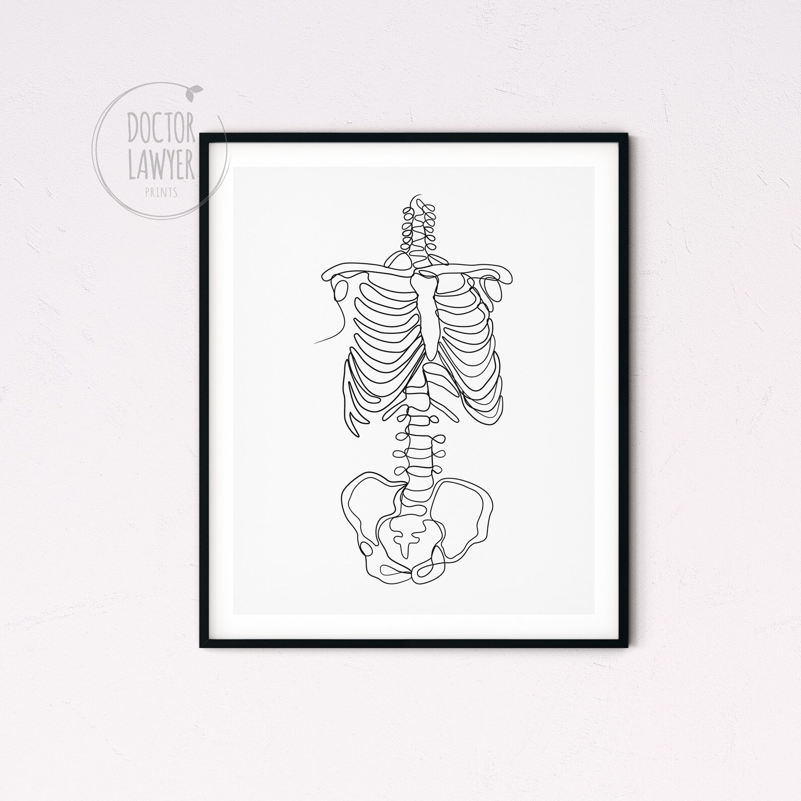 Rib Cage One Line Art Thorax Skeletal Print Rib Cage Print - Etsy