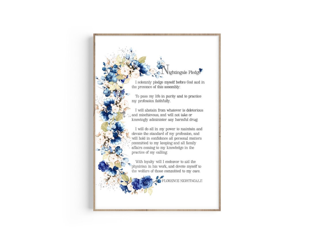 Florence Nightingale Pledge, Nurse Art Print, Nurse Graduation Gift, RN ...