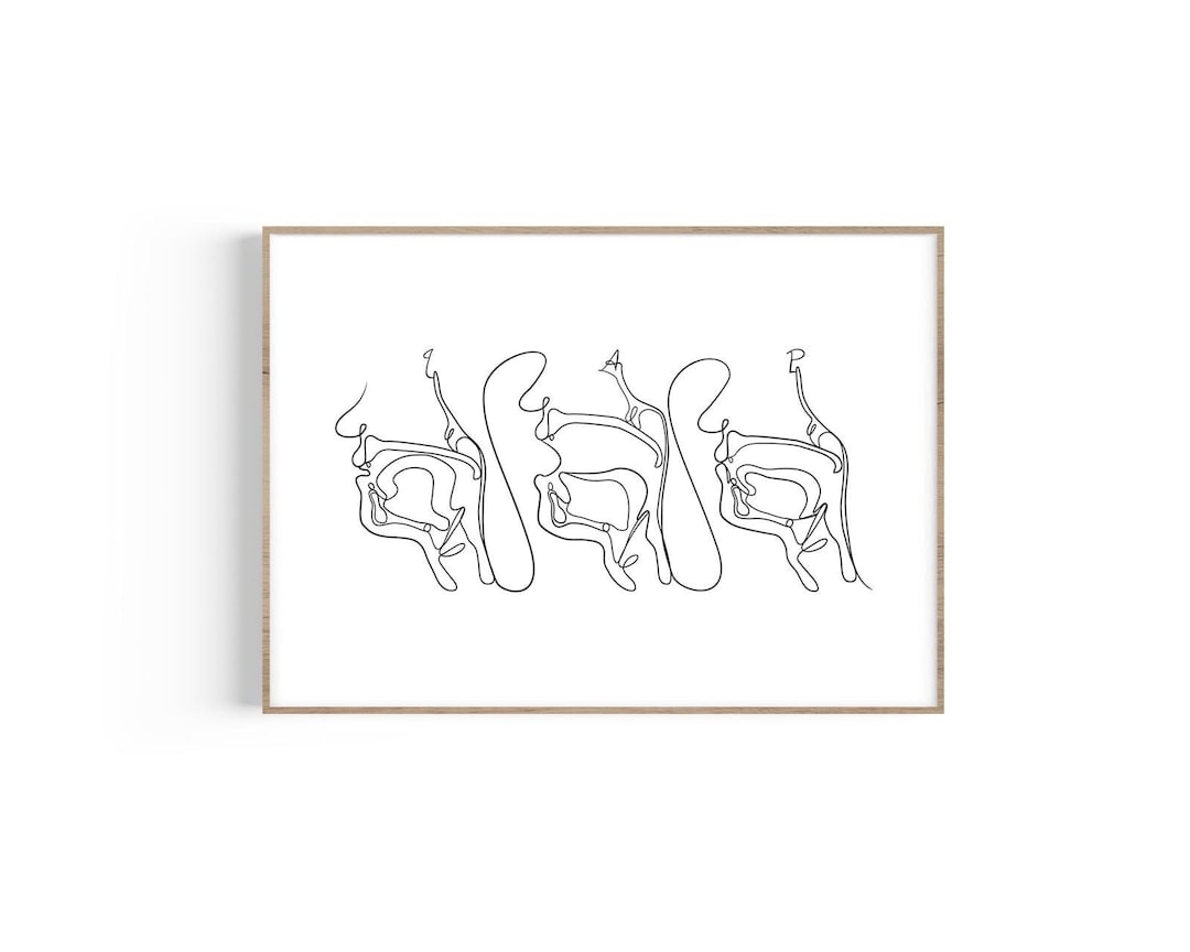 Speech Anatomy One Line Art Print: SLP/ENT Decor (digital Download) - Etsy