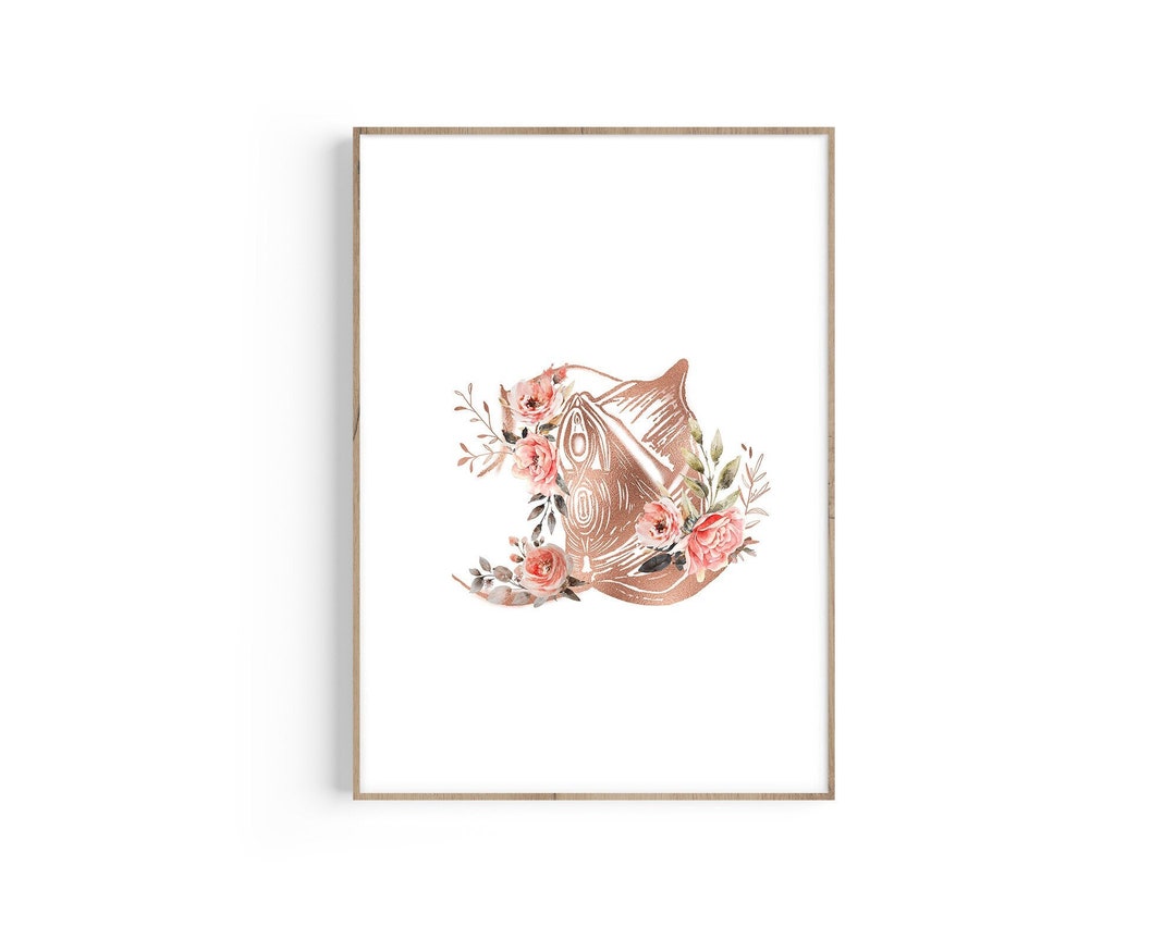 Floral Pelvic Floor Anatomy Print: OBGYN Midwife Gift (digital Download ...