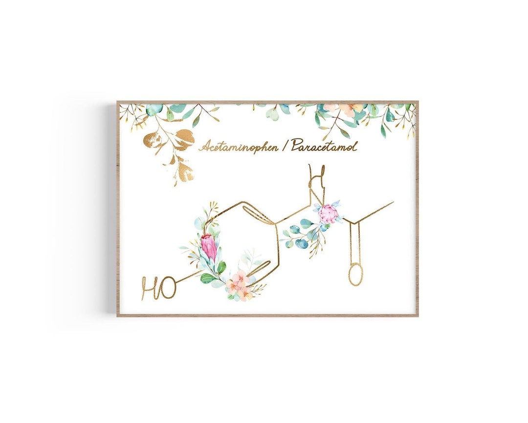 Acetaminophen Paracetamol Molecule One Line Art, Nurse Gift, Nurse ...
