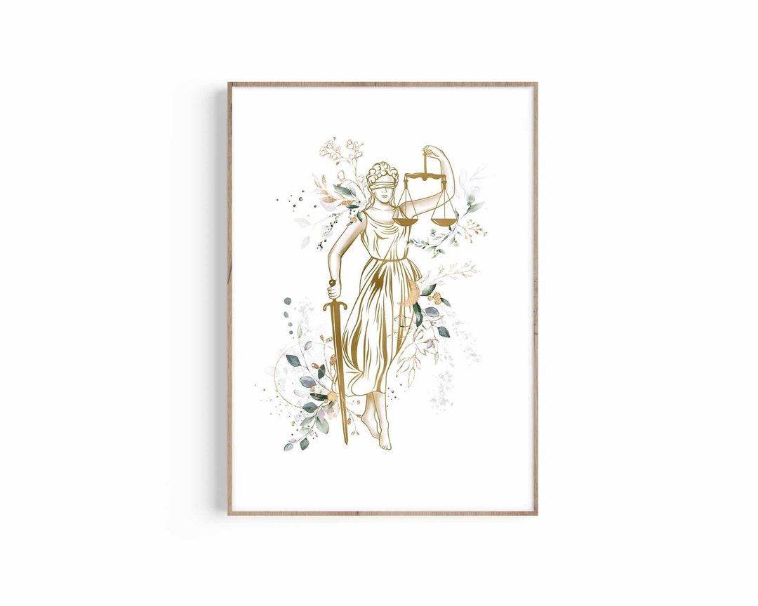 Lady Justice Print Lawyer Art Print Law Wall Art Attorney - Etsy Denmark