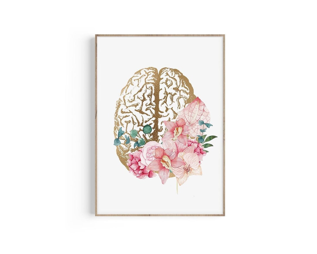 Brain Art Print, Psychology Art, Brain Anatomy Art, Psychology Office ...