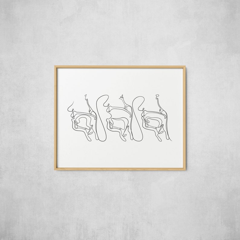 SLP Office Decor Continuous Line Art Speech Language - Etsy