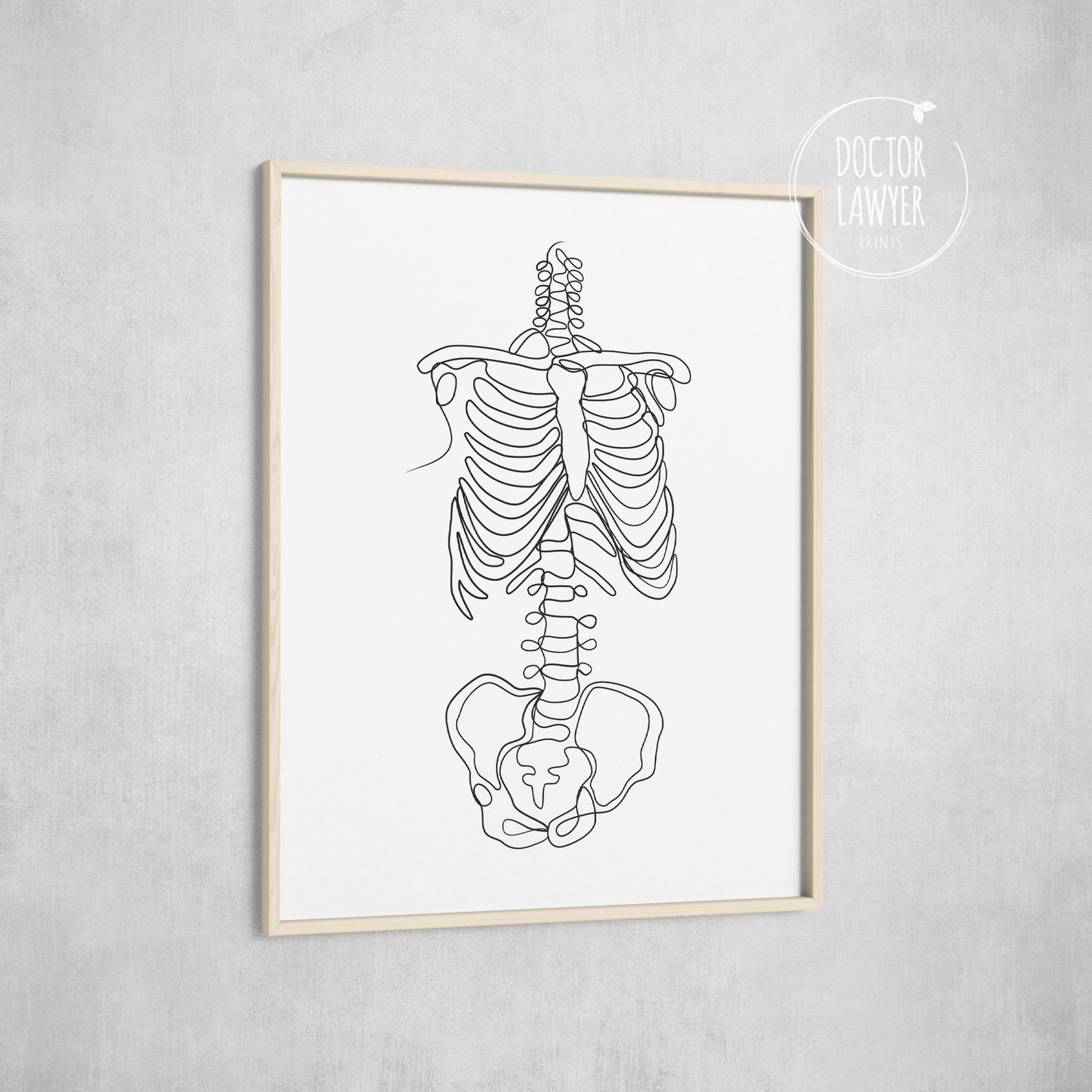 Rib Cage One Line Art Thorax Skeletal Print Rib Cage Print - Etsy