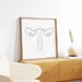 Uterus One Line Anatomy Print, Female Reproductive System, Uterus Art ...