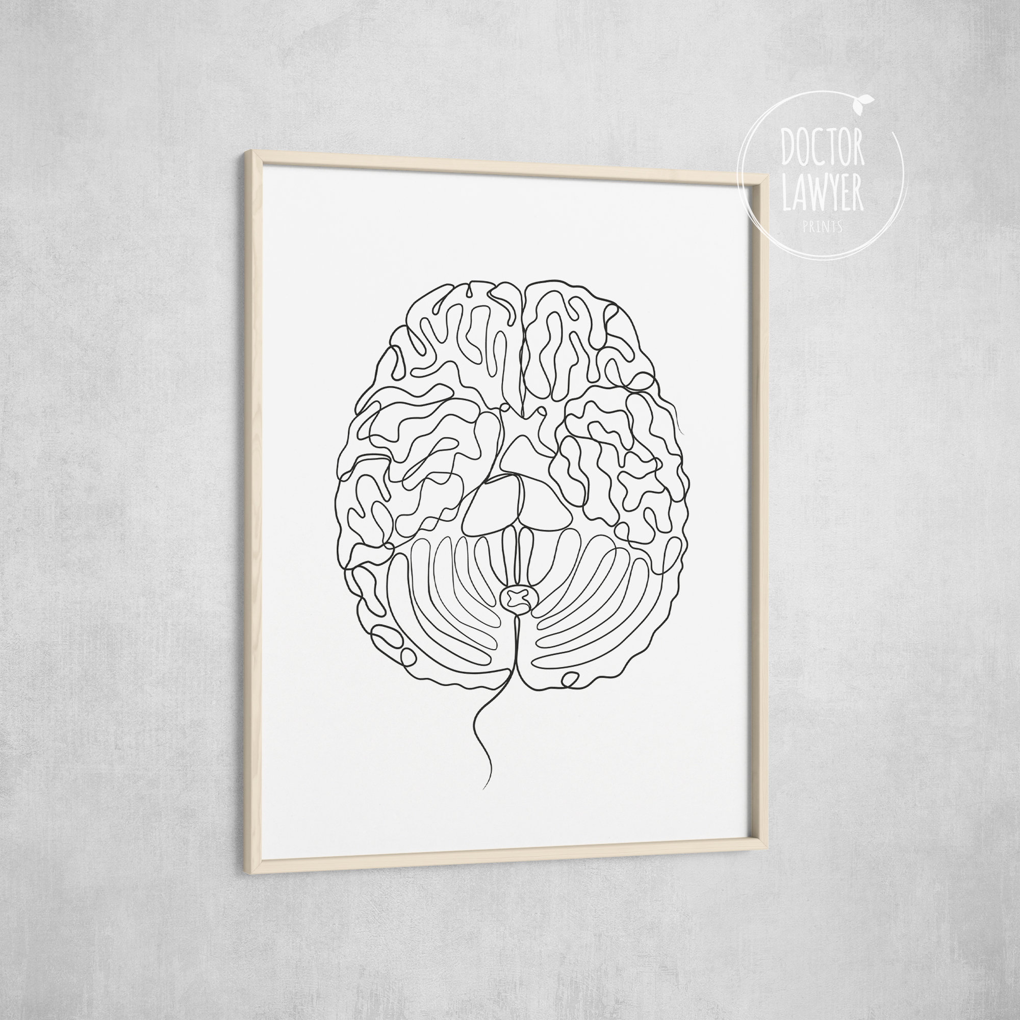 Brain One Line Art Print Psychology Art Brain Anatomy Art | Etsy