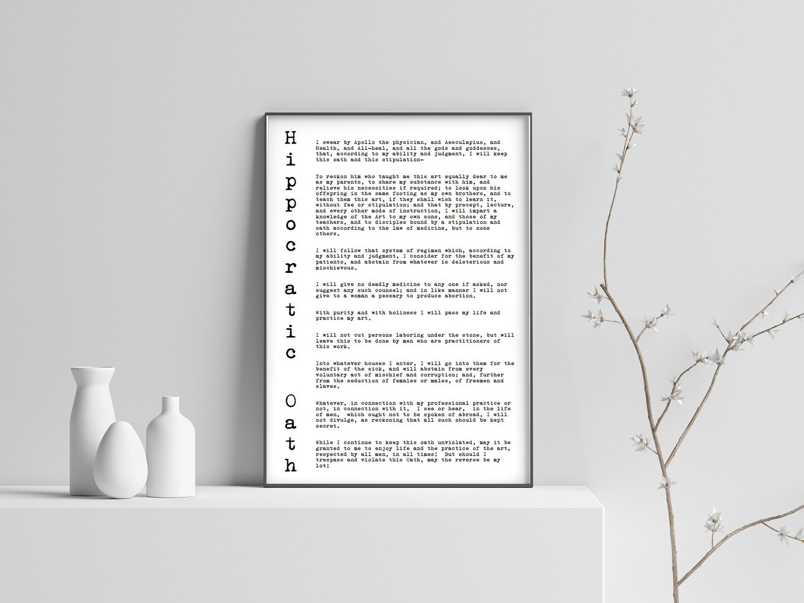 Hippocratic Oath DOWNLOADABLE Doctor MD Graduation Print Gift - Etsy