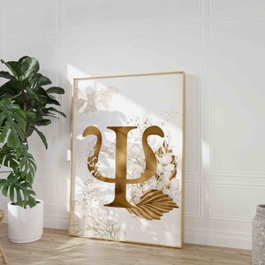 Psi Symbol Art, Psychology Symbol Print, Psychotherapist Gift ...