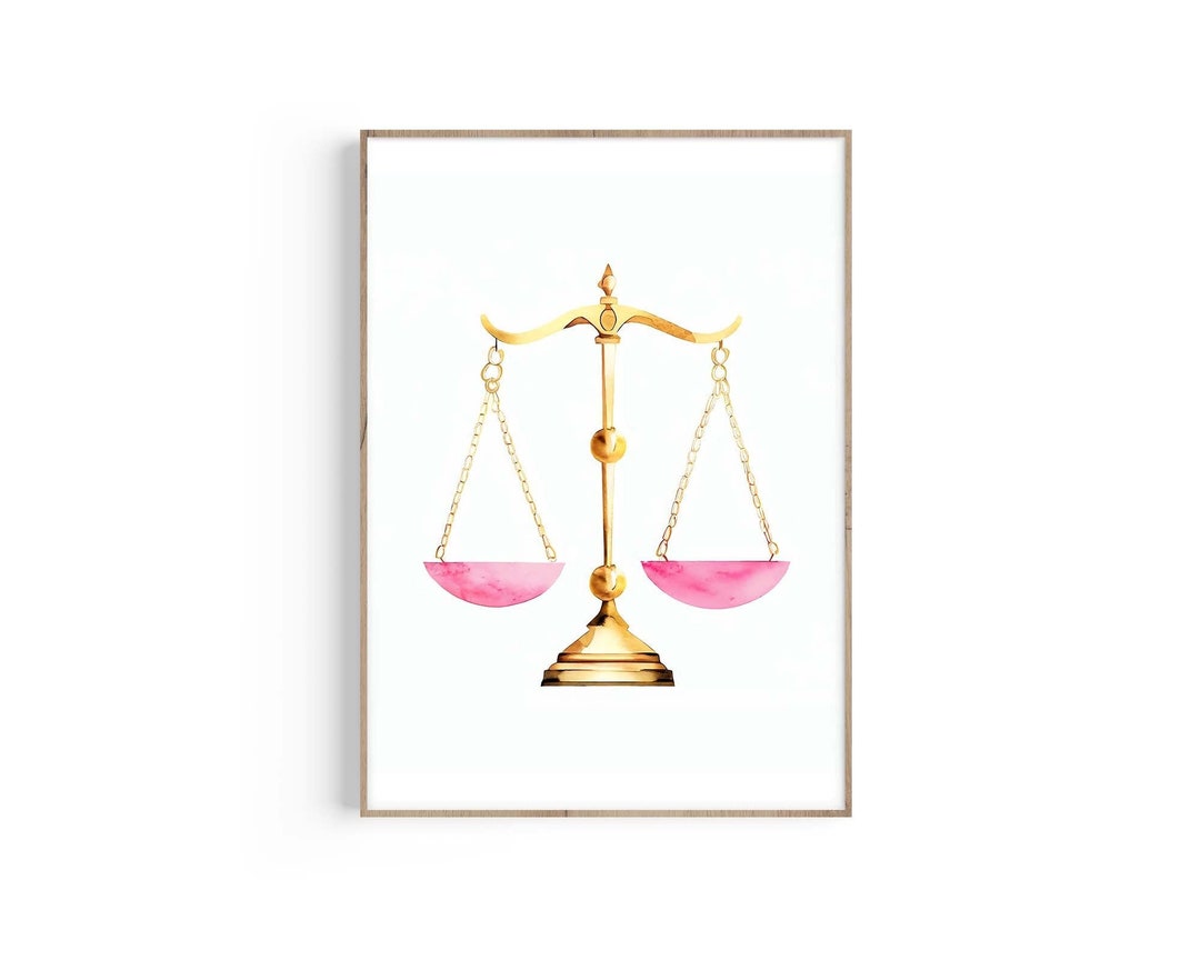 Trendy Scales of Justice Print, Attorney Art, Lawyer Gift, Judge Gift ...