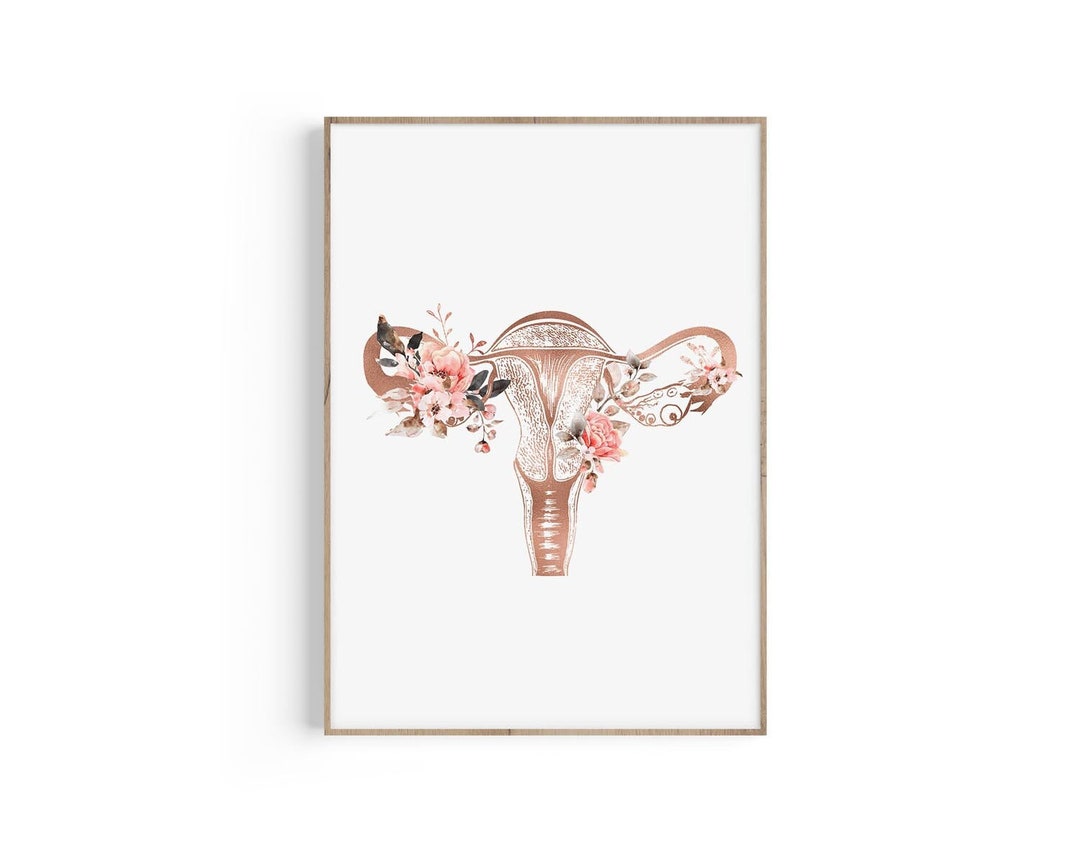 Uterus Anatomy Print, Female Reproductive System, Uterus Art, OBGYN ...