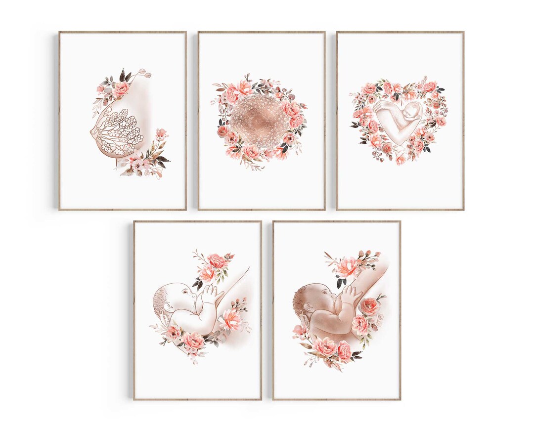 Breastfeeding Art Prints: Lactation Consultant Office Decor (digital ...