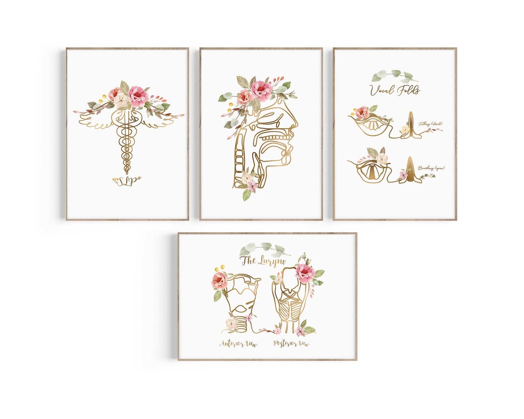 Floral SLP Anatomy Prints: Speech Therapy Office Decor (digital ...