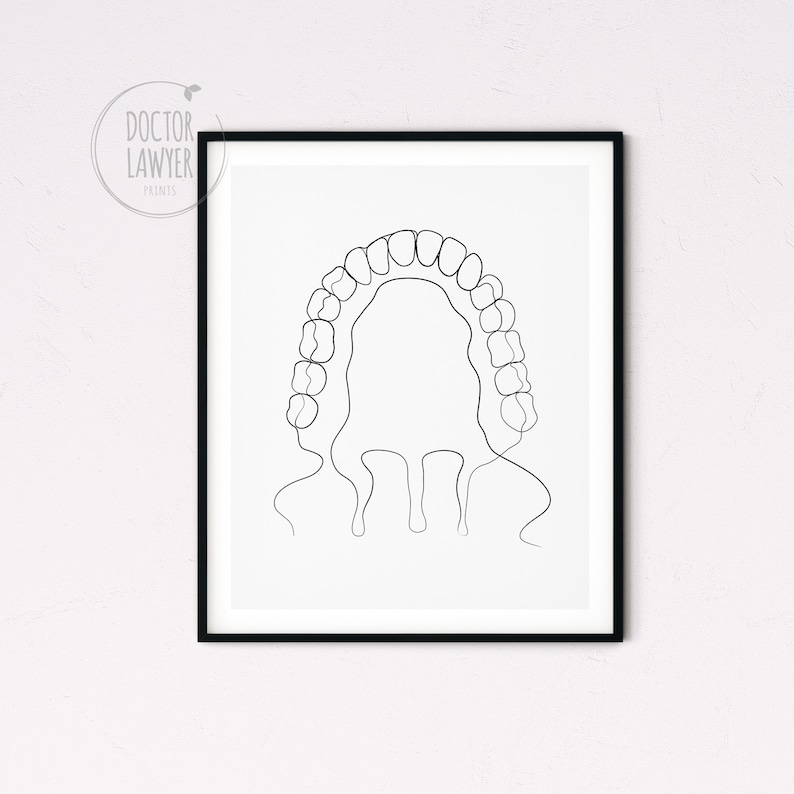 Upper Jaw Anatomy One Line Art Oral Anatomy Dental Clinic | Etsy