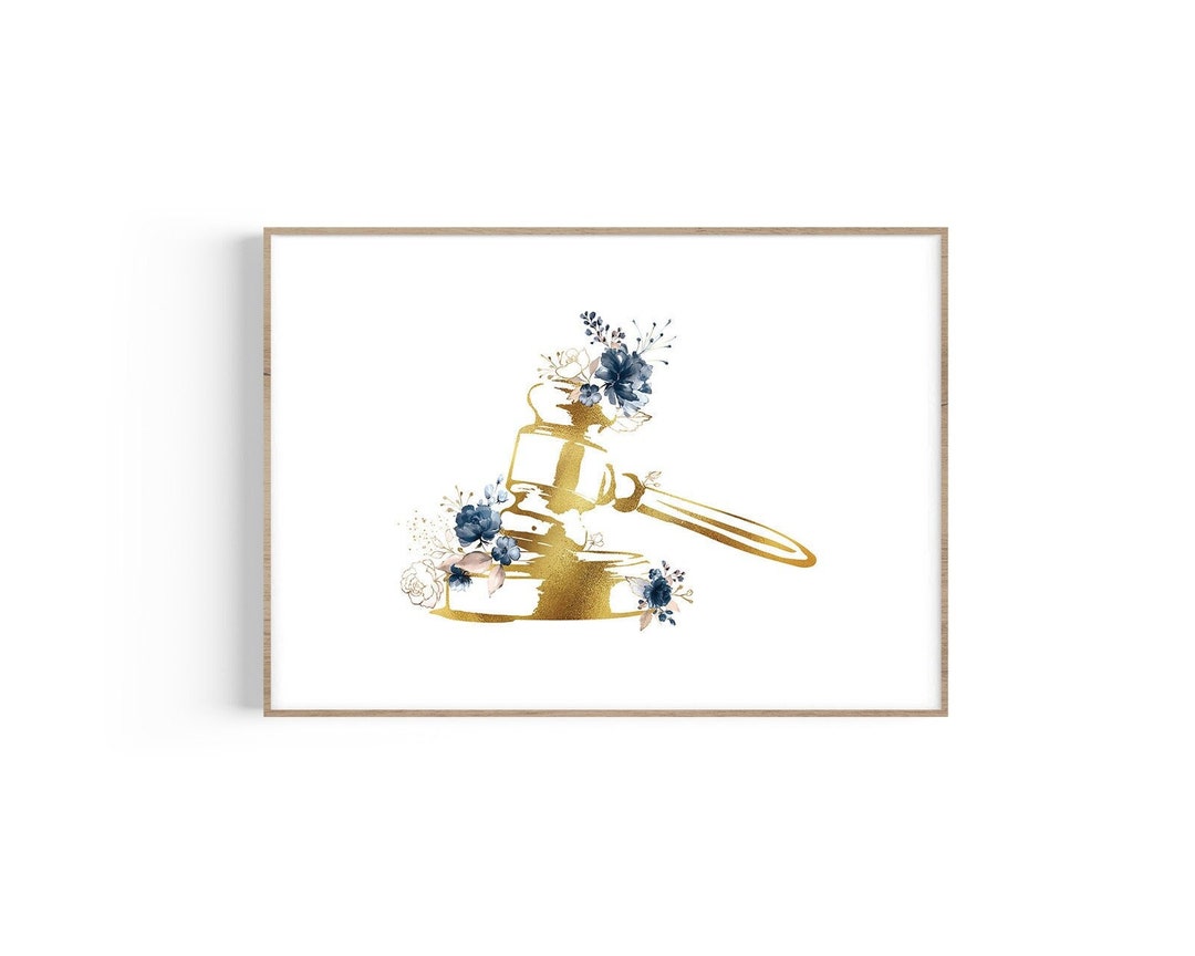 Floral Gavel Art Print: Lawyer Office Decor (digital Download) - Etsy