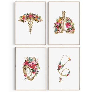 Doctor Office Decor, Medical Art Set, Doctor Graduation Gift, Med ...