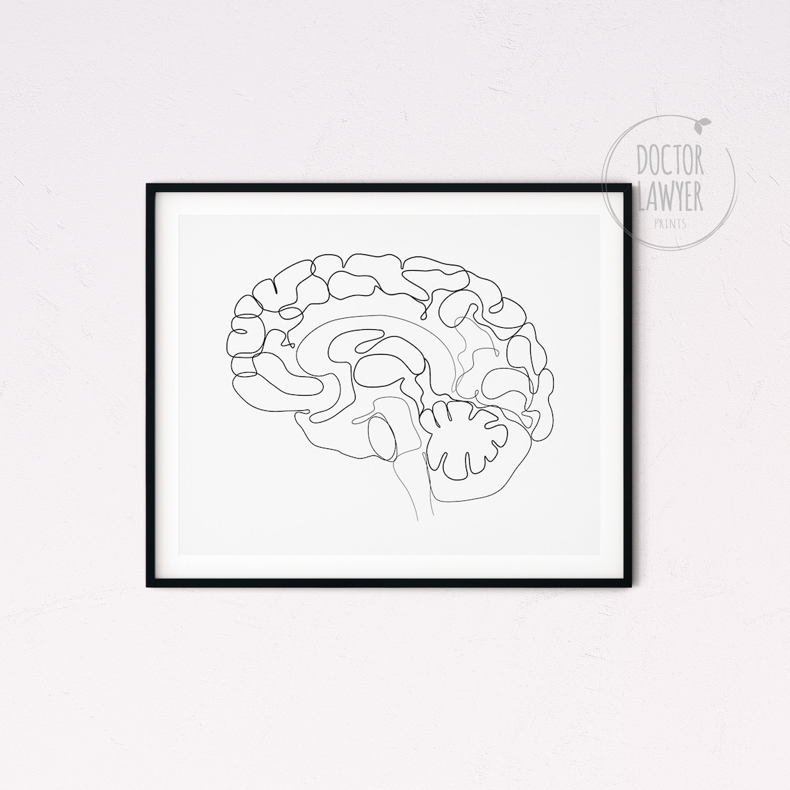 Brain One Line Art Print Psychology Art Brain Anatomy Art - Etsy