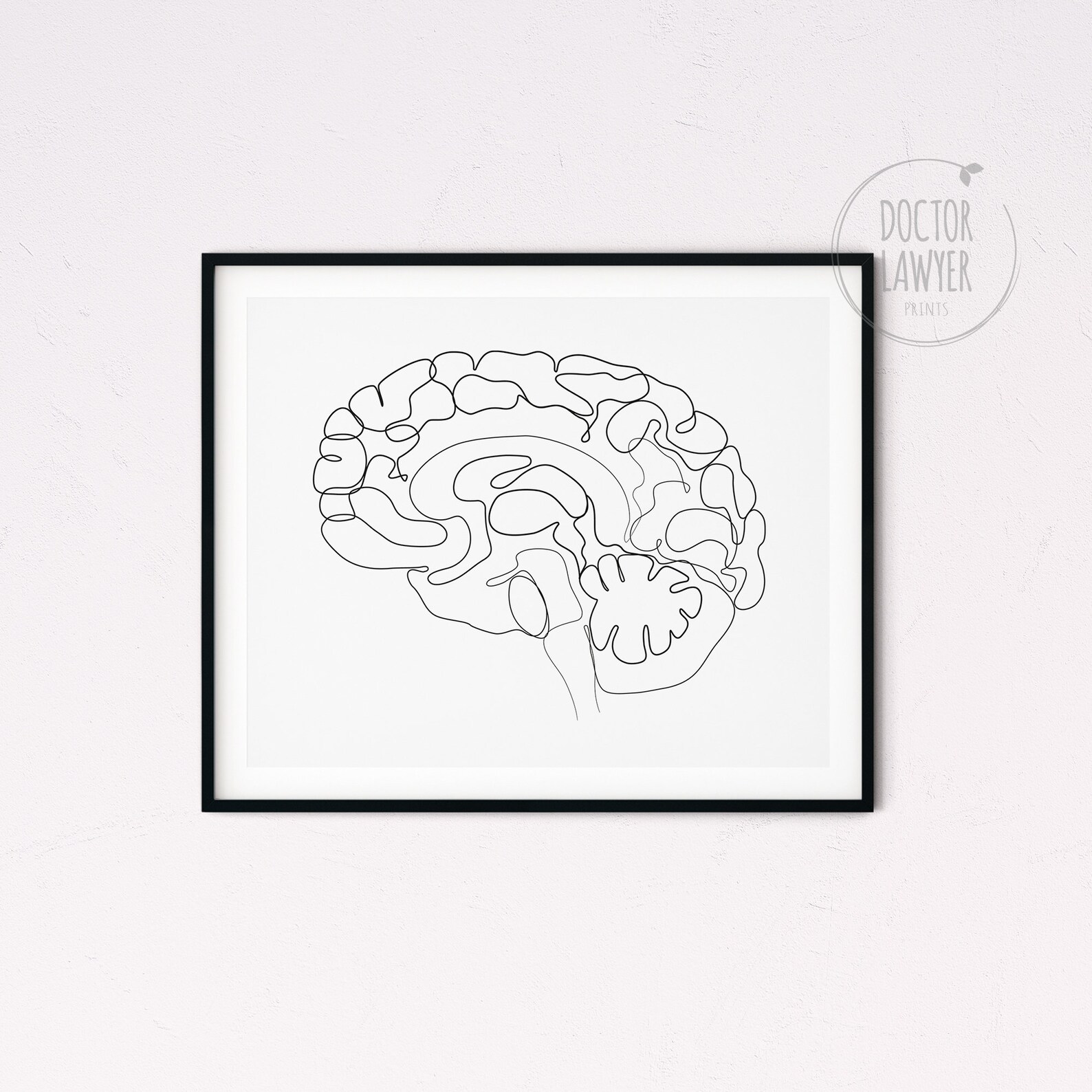 Brain One Line Art Print Psychology Art Brain Anatomy Art - Etsy
