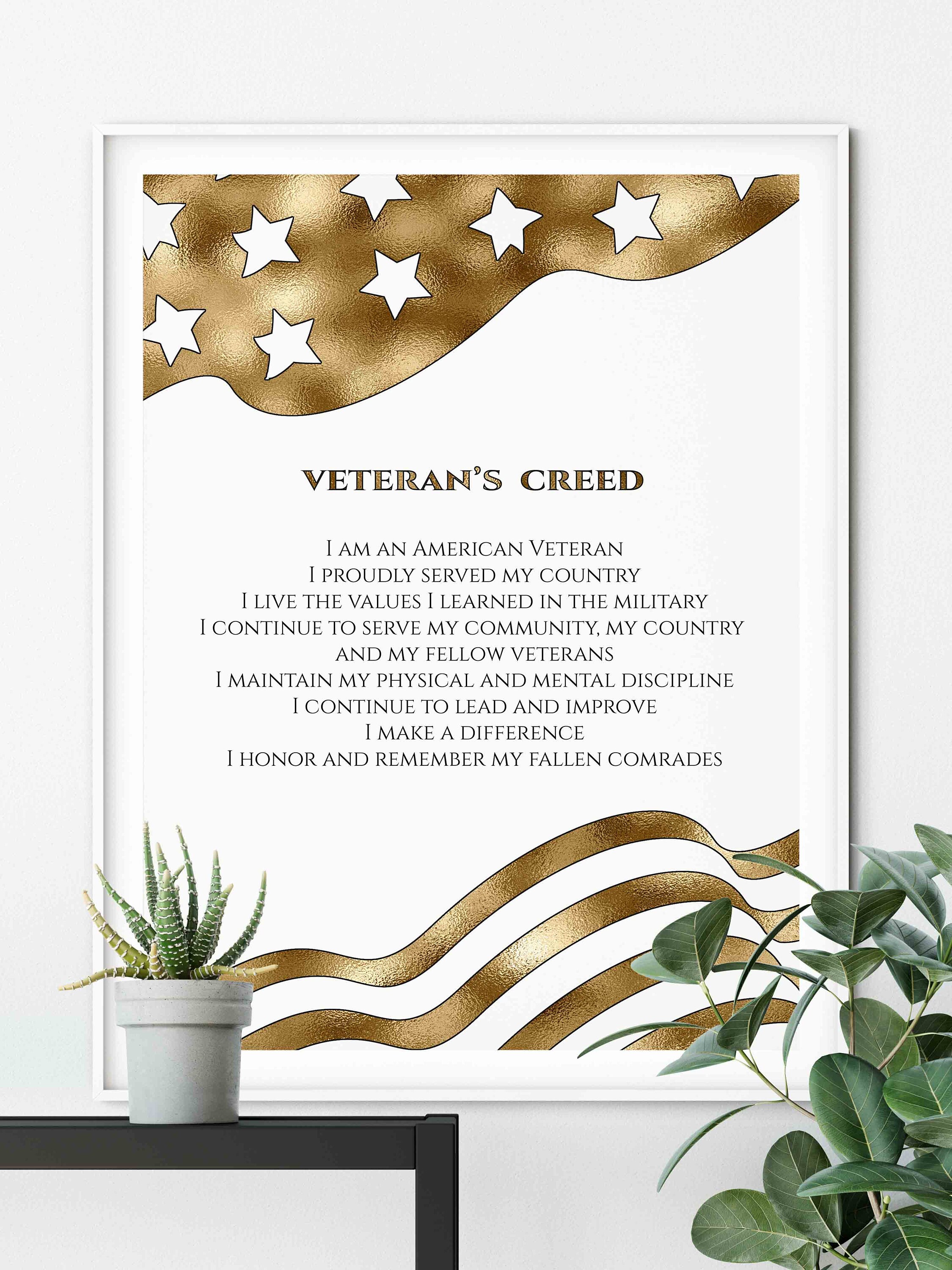 Veterans Creed Armed Forces Creed Veteran United States - Etsy