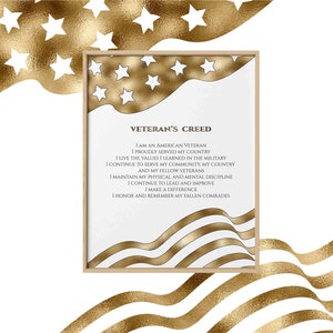 Veteran's Creed Printable Art: US Military Decor (instant Download) - Etsy
