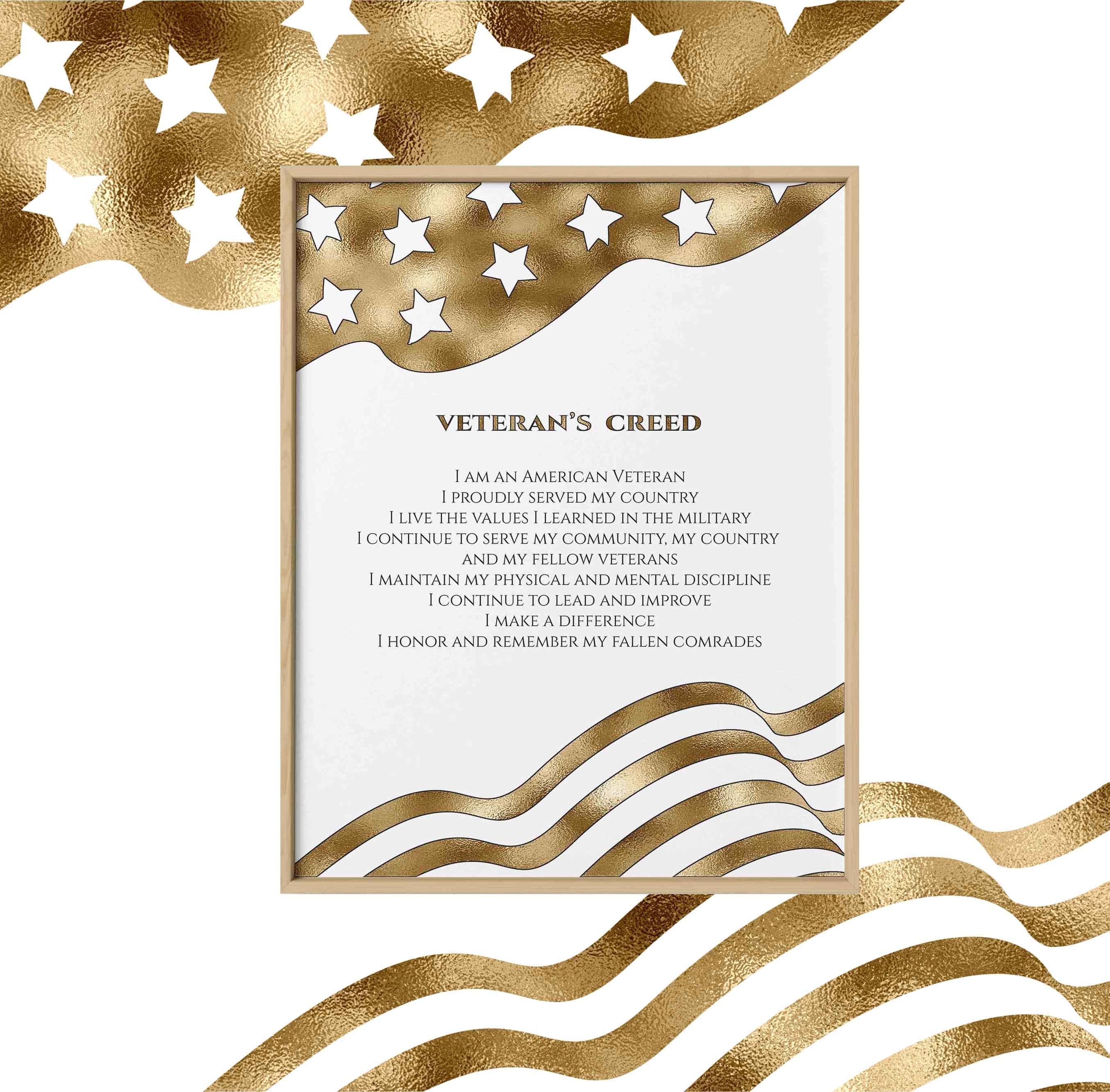 Veteran's Creed Printable Art: US Military Decor (instant Download) - Etsy