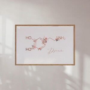 Dopamine Molecule, Dopamine Art Print, Feel-good Hormone, Psychology ...