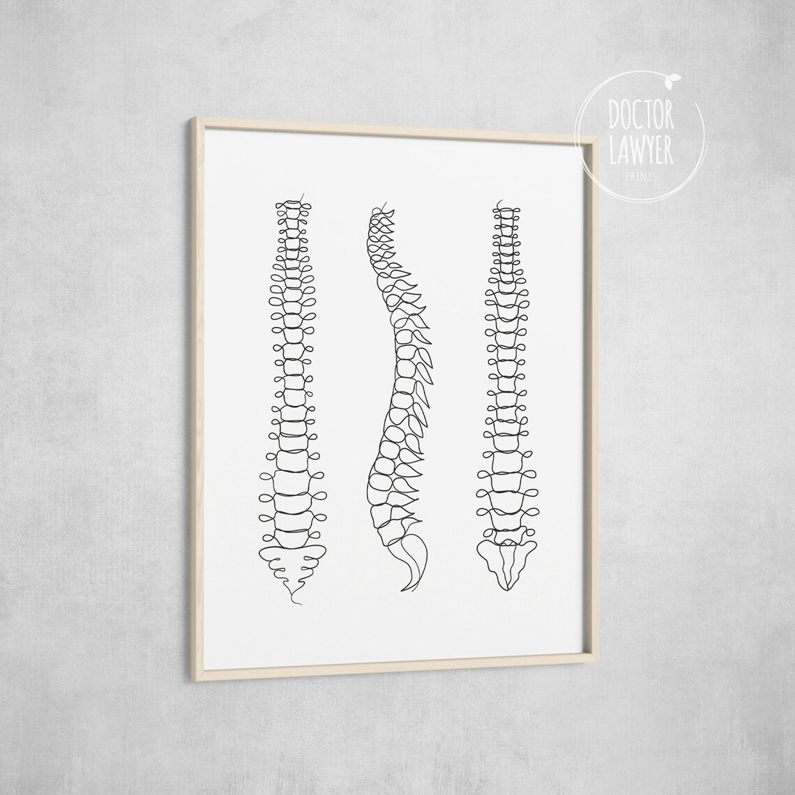 Spine One Line Art Human Spine Print Chiropractor Gift | Etsy
