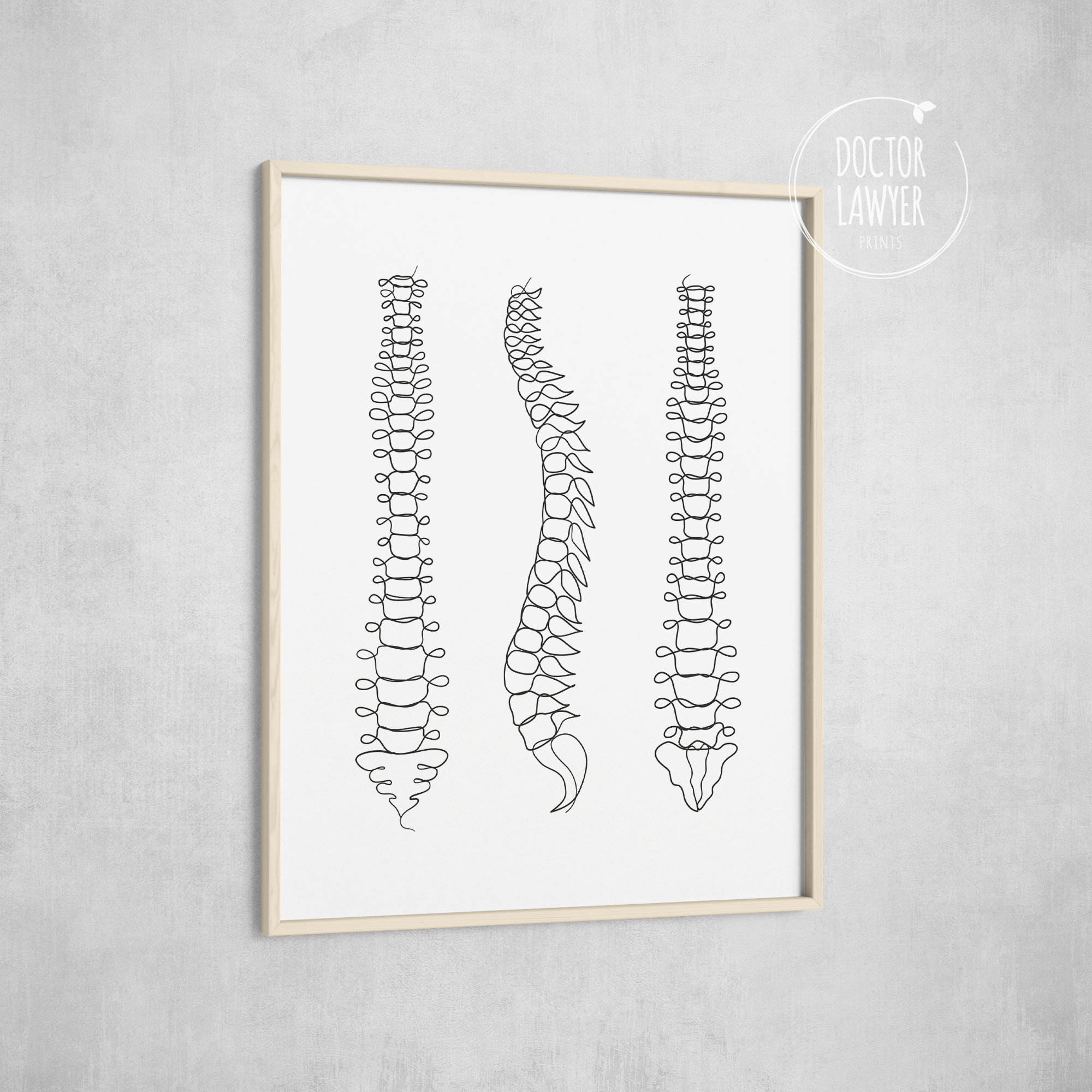Spine One Line Art Human Spine Print Chiropractor Gift | Etsy