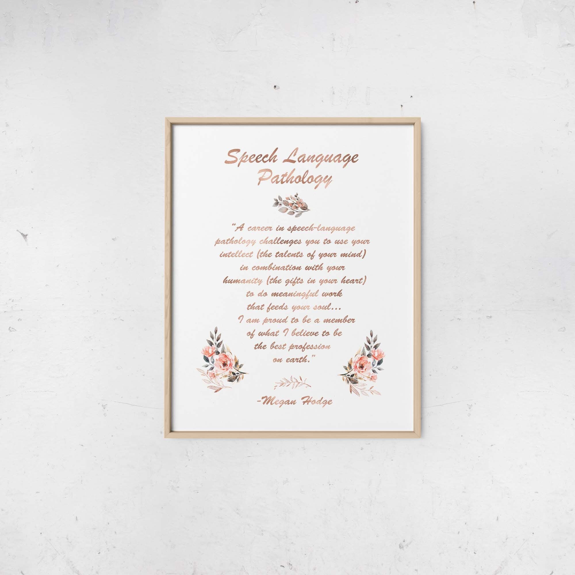 SLP Gift Speech Language Art Speech Language Pathologist | Etsy