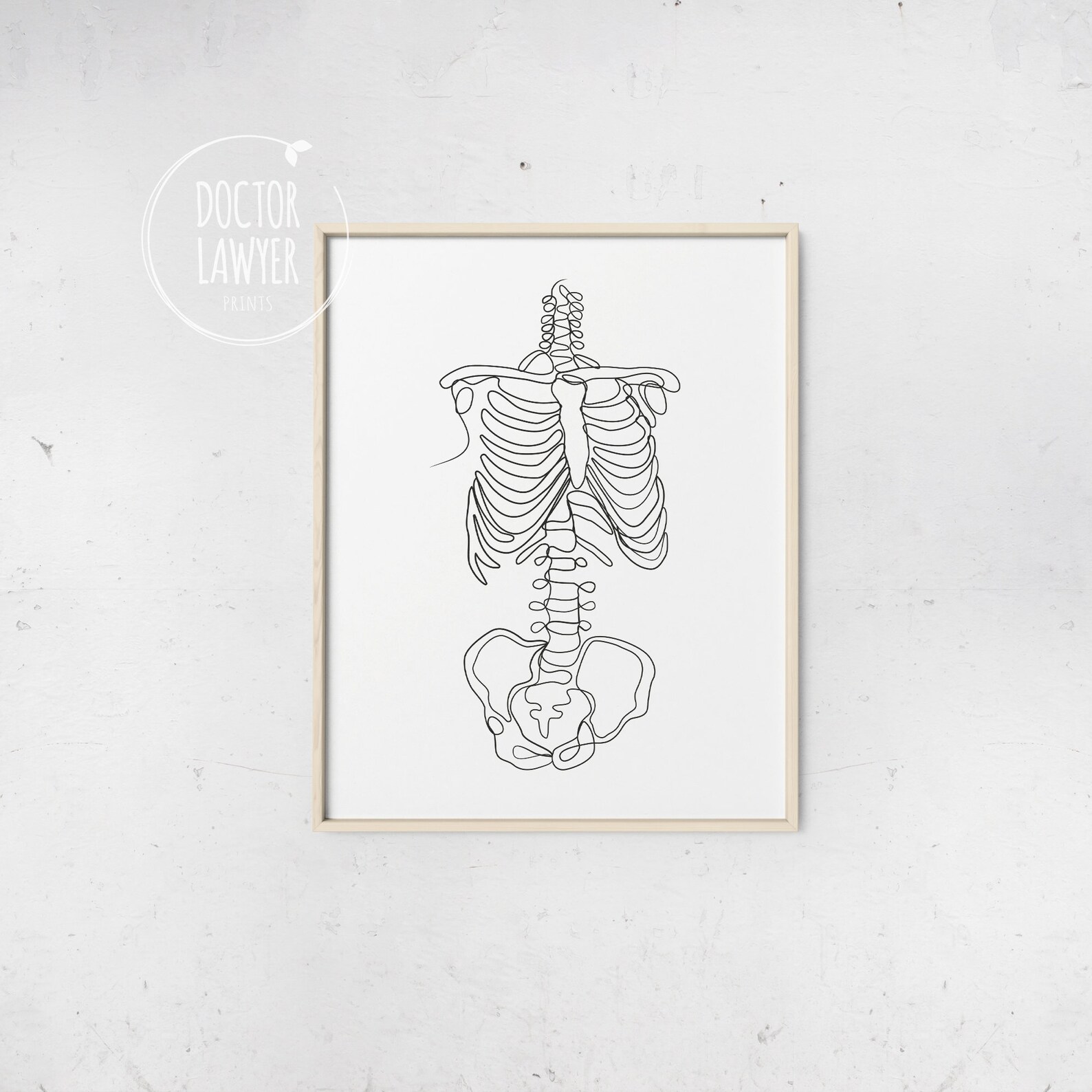 Rib Cage One Line Art Thorax Skeletal Print Rib Cage Print - Etsy