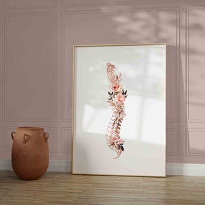 Spine Anatomy Poster, Human Spine Print, Chiropractor Gift, Physical ...