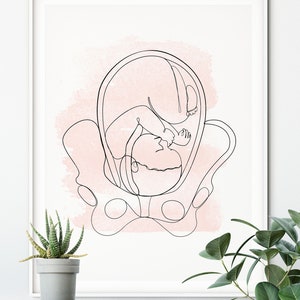Pregnancy One Line Art Print OBGYN Gift Gynecologist - Etsy