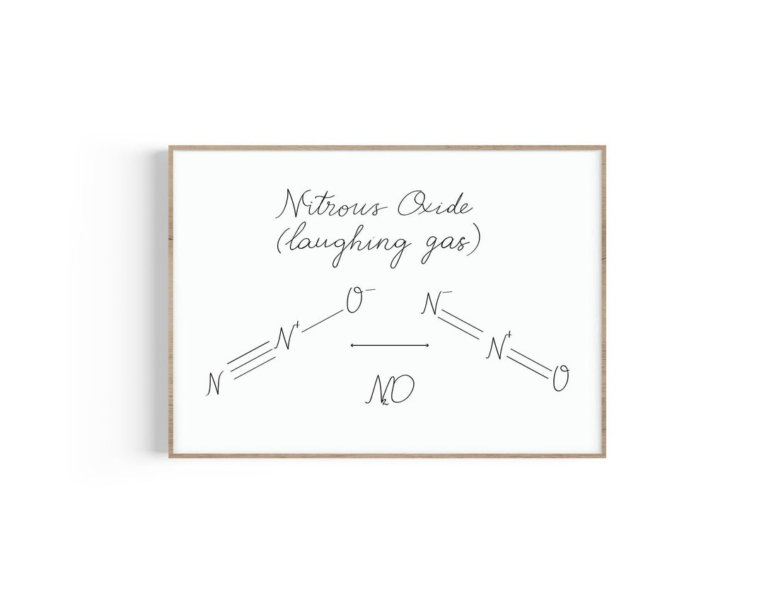 Nitrous Oxide Molecule One Line Art, Dentist Gift, Laughing Gas ...