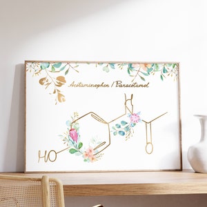 Acetaminophen Paracetamol Molecule One Line Art, Nurse Gift, Nurse ...