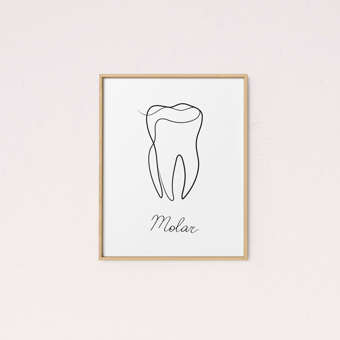Molar Tooth One Line Art Dentist Gift Dentist Anatomy Art | Etsy