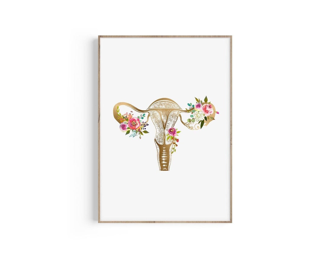 Uterus Anatomy Print, Uterus Art, Female Reproductive System, OBGYN ...