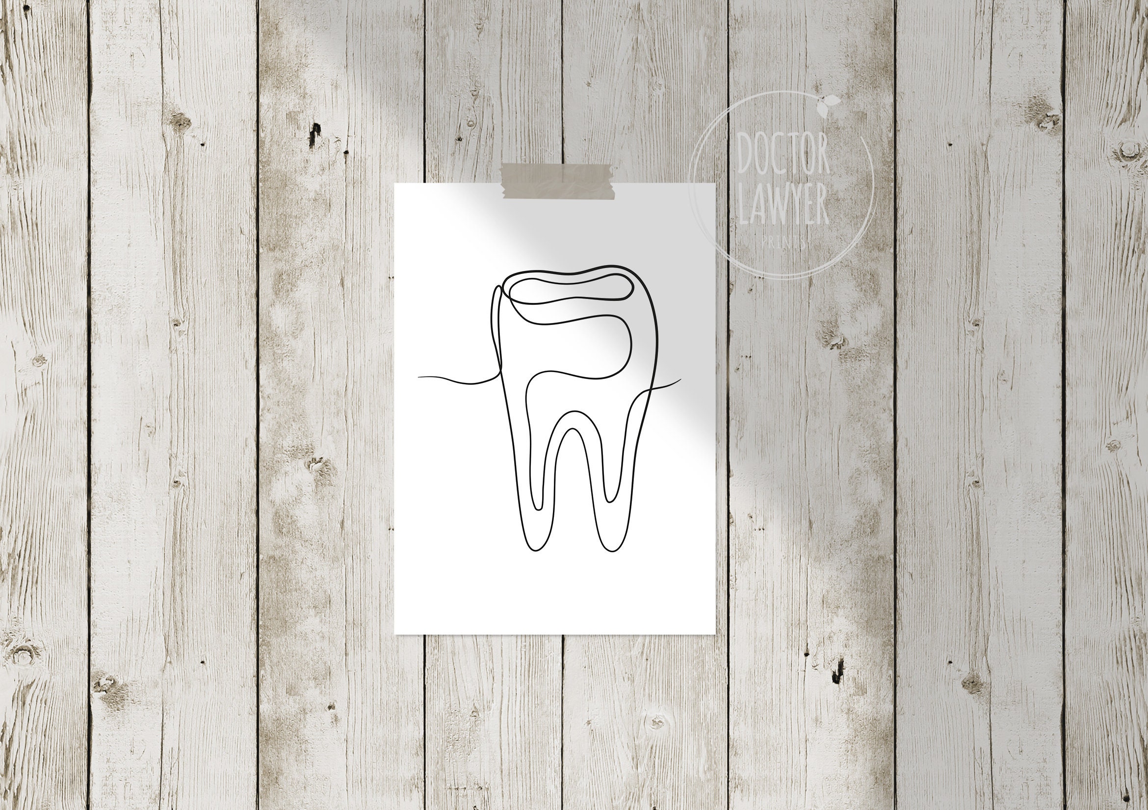Tooth One Line Art Dentist Gift Dentist Anatomy Art Dentist | Etsy