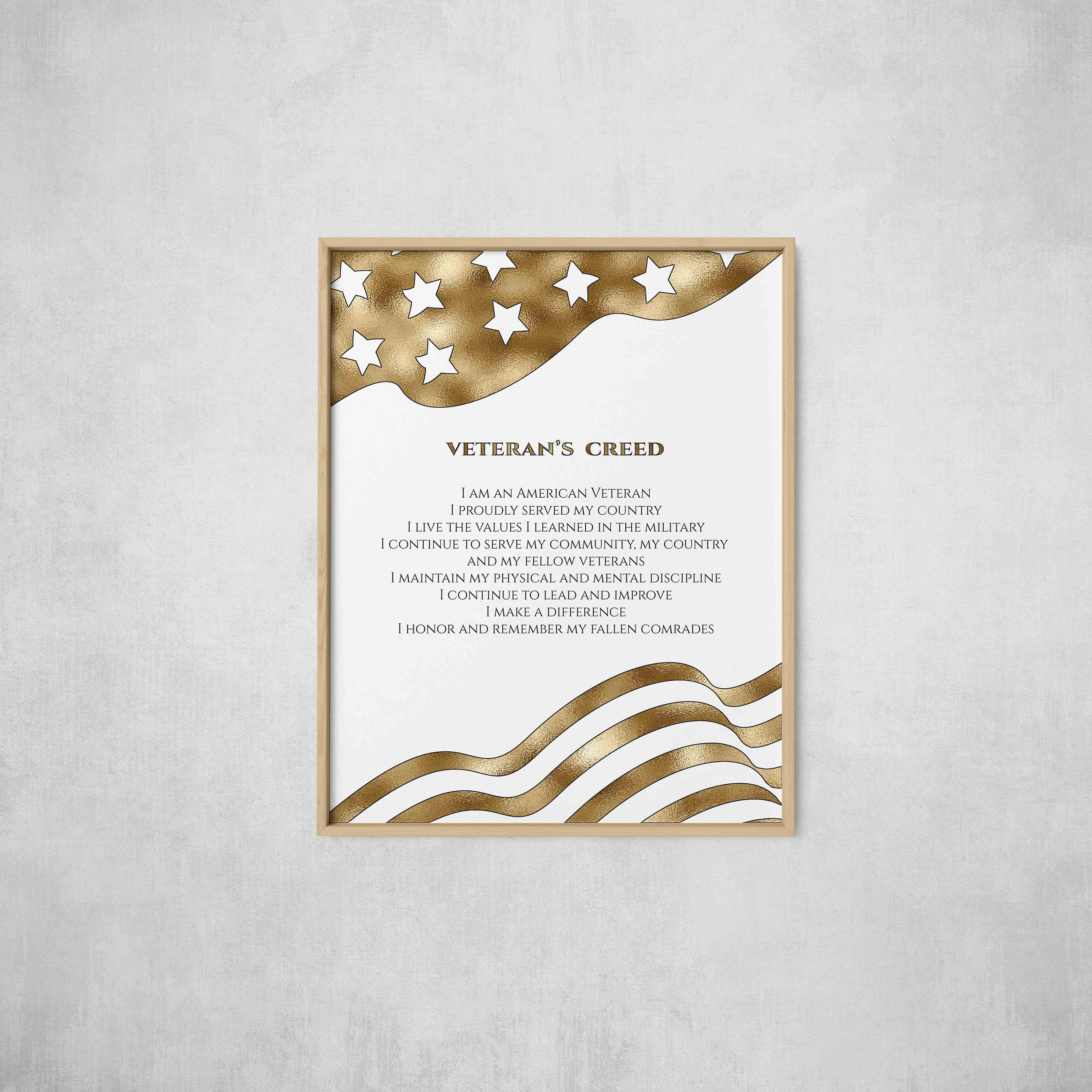 Veteran's Creed Printable Art: US Military Decor (instant Download) - Etsy