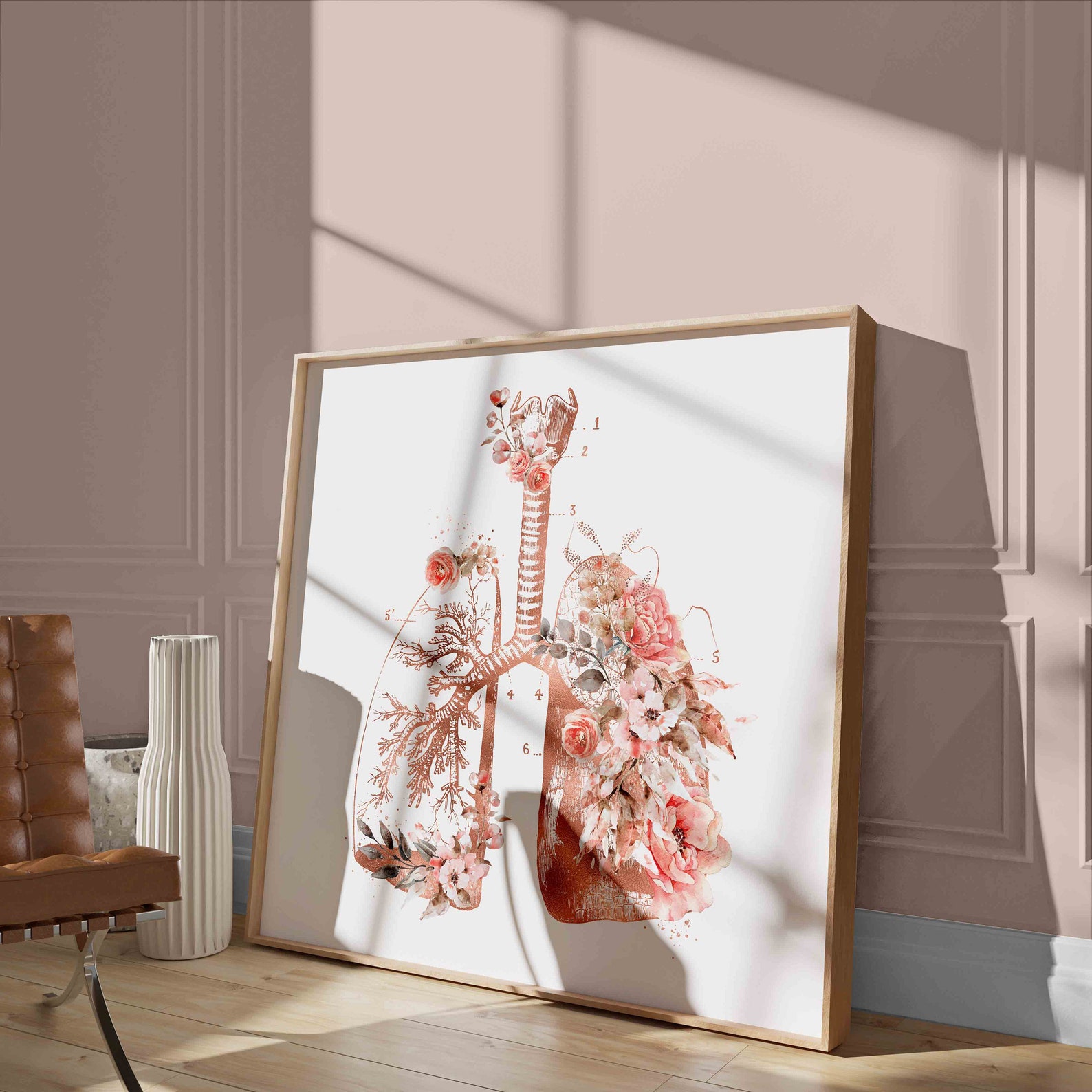 Lungs Art, Human Anatomy Art Print, Respiratory System, Anatomy Poster ...