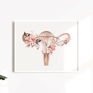 Uterus Anatomy Print Female Reproductive System Uterus Art | Etsy