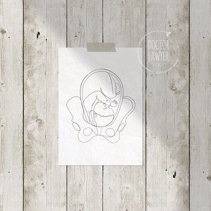 Pregnancy One Line Art Print OBGYN Gift Gynecologist - Etsy