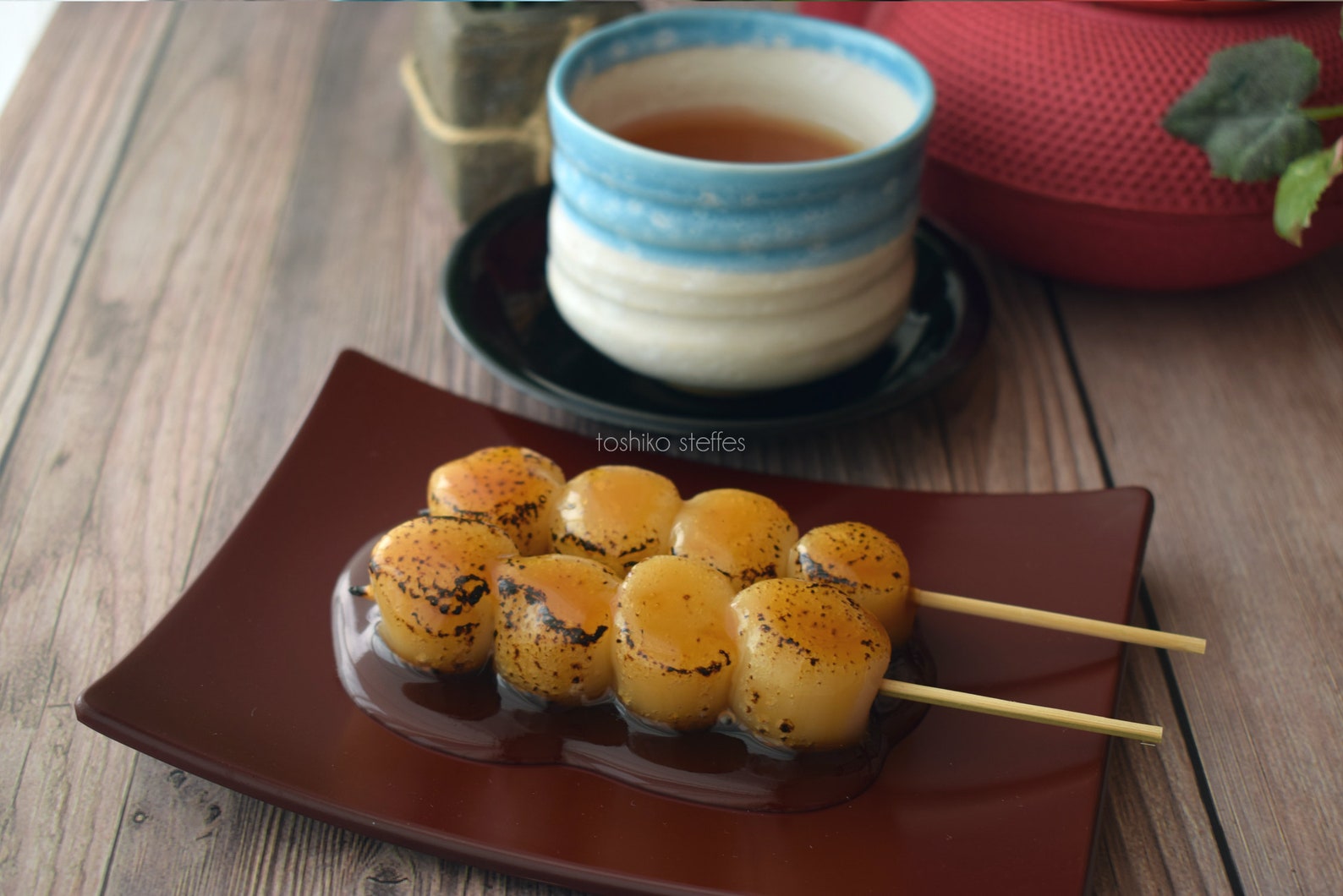 DIY Kit Mitarashi Dango Mochi Rice Cake Free Shipping Soy Sauce Glaze 10 Skewers 40 Dumplings ...