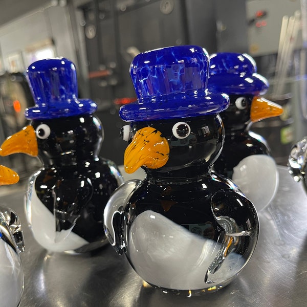 Blown Glass Penguin - Etsy