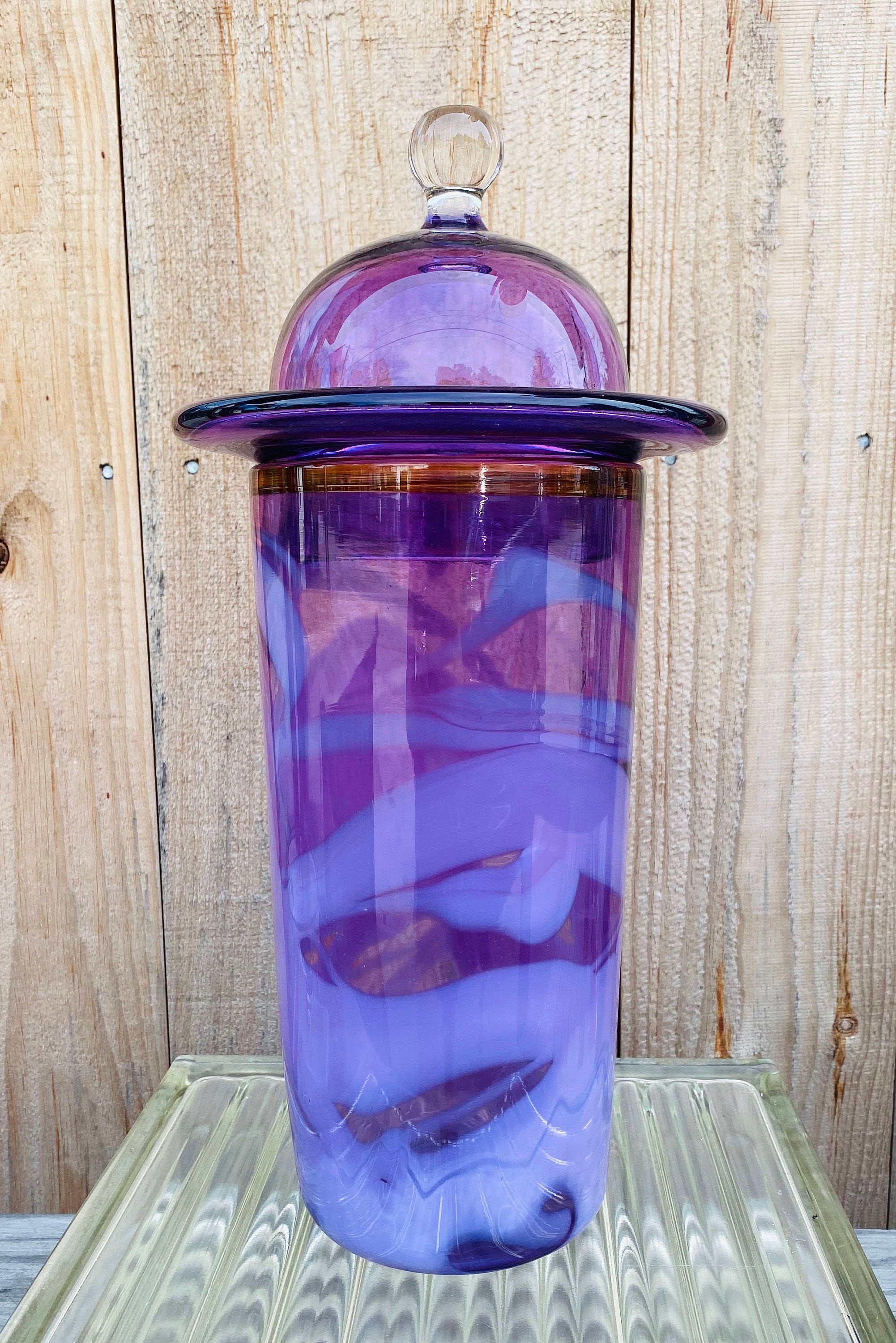 Purple Glass Canisters With Lids
