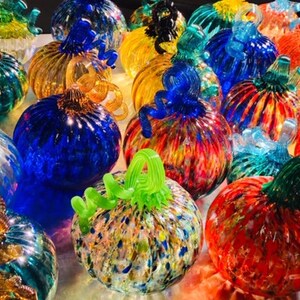 Hand Blown Glass Pumpkin: Decorative Fall Decor - Etsy